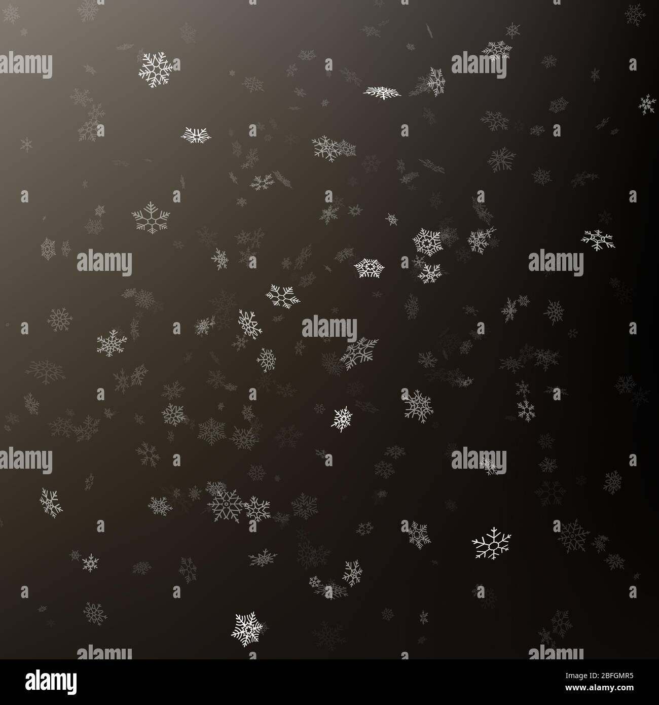 Snowflake flying, card or banner with snow elements, flakes confetti ...