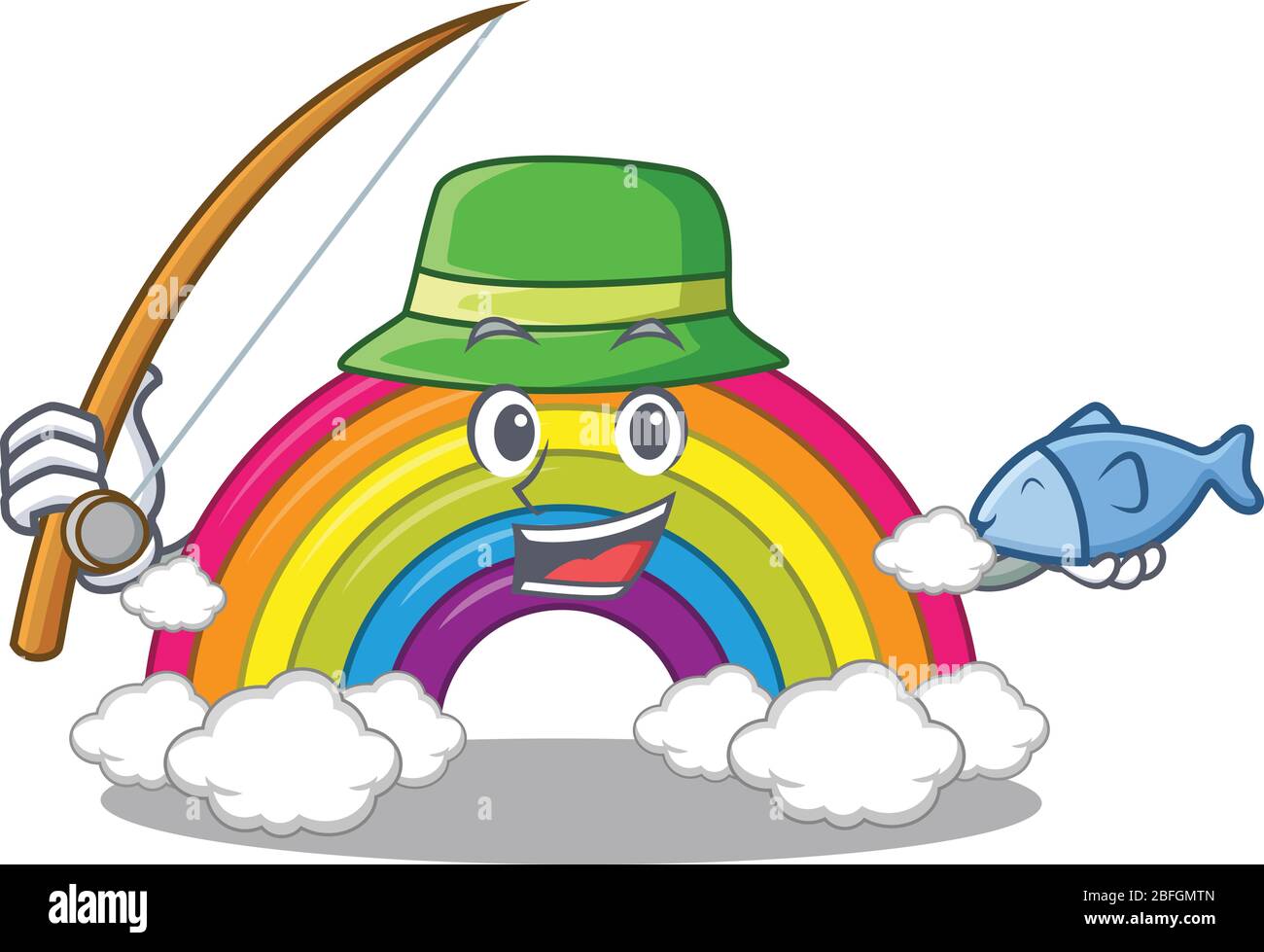 Cartoon design concept of rainbow while fishing Stock Vector Image ...