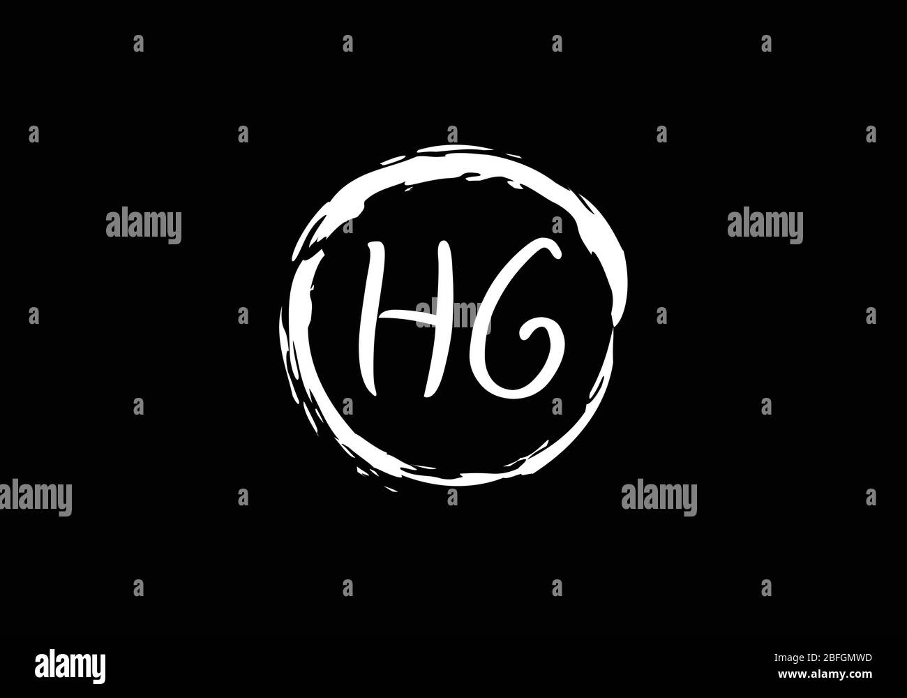 Initial Monogram Letter HG Logo Design Vector Template. HG Letter Logo ...
