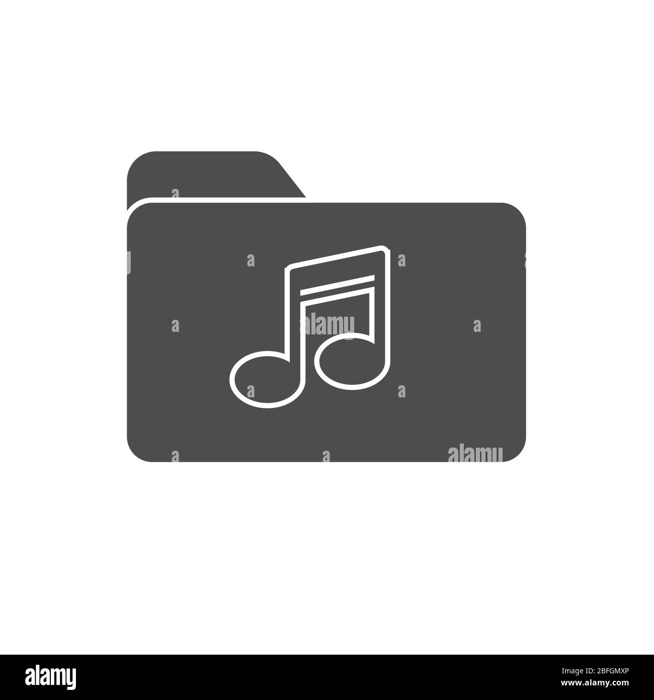 Vector icon of the note folder. The music symbol. Stock illustration ...