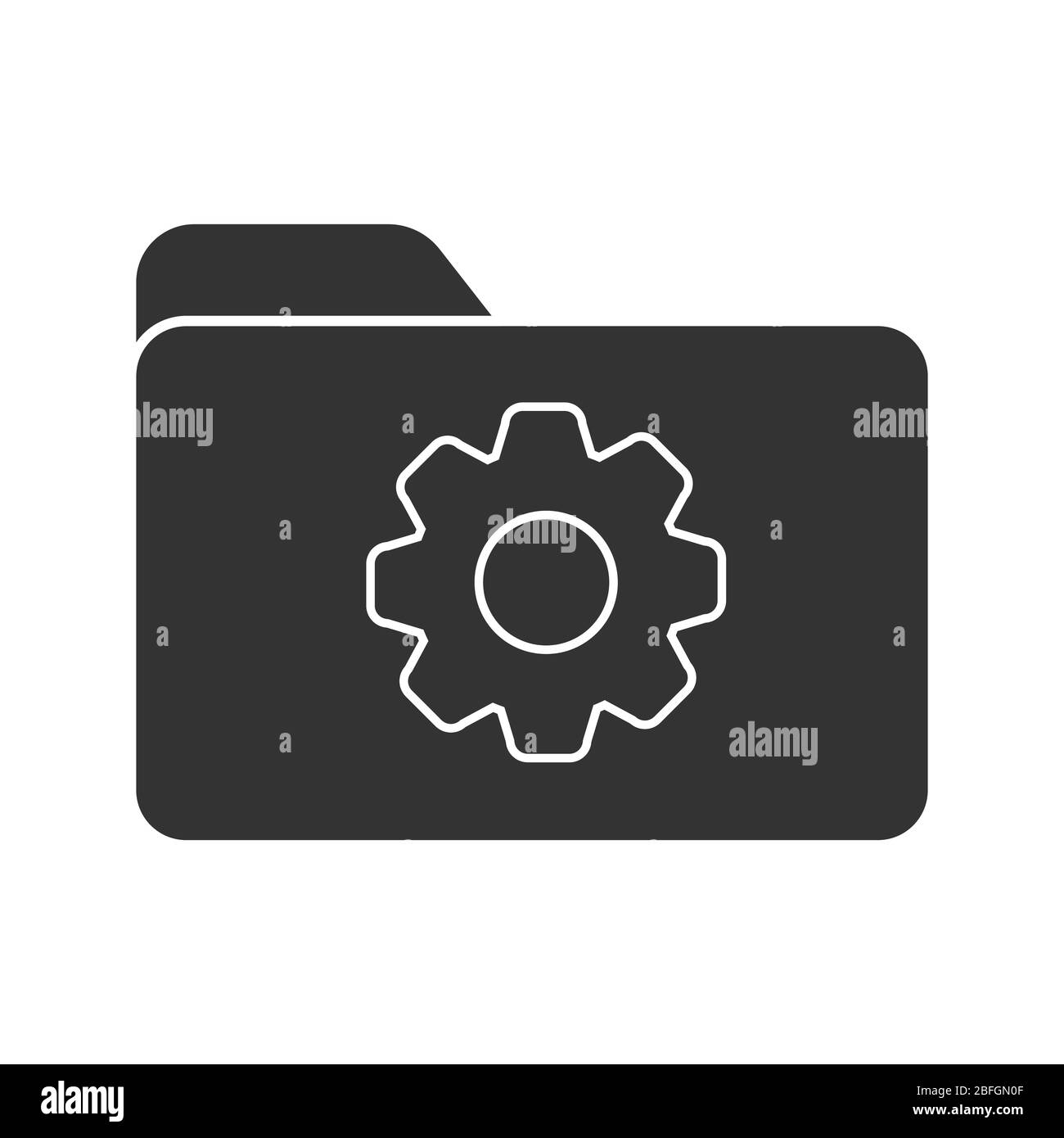 Vector icon of a folder with a gear. Parameter setting symbol. Stock ...