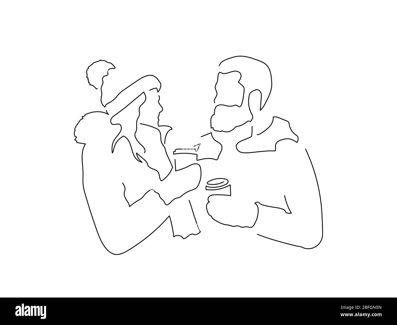 Christmas isolated line drawing, vector illustration design Stock ...