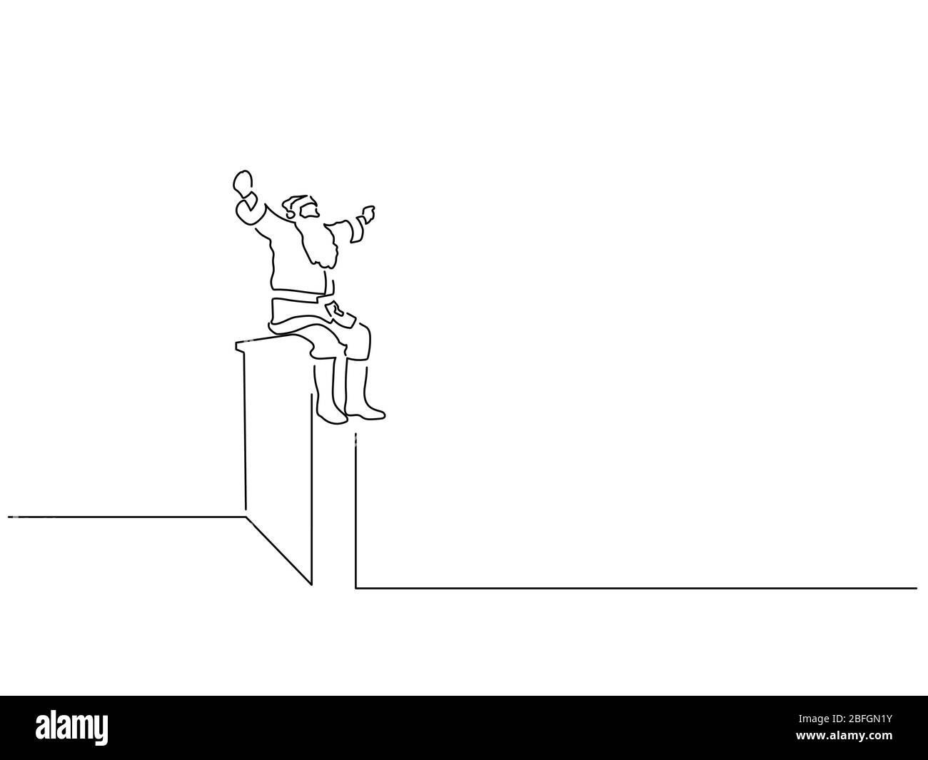 Christmas isolated line drawing, vector illustration design Stock ...