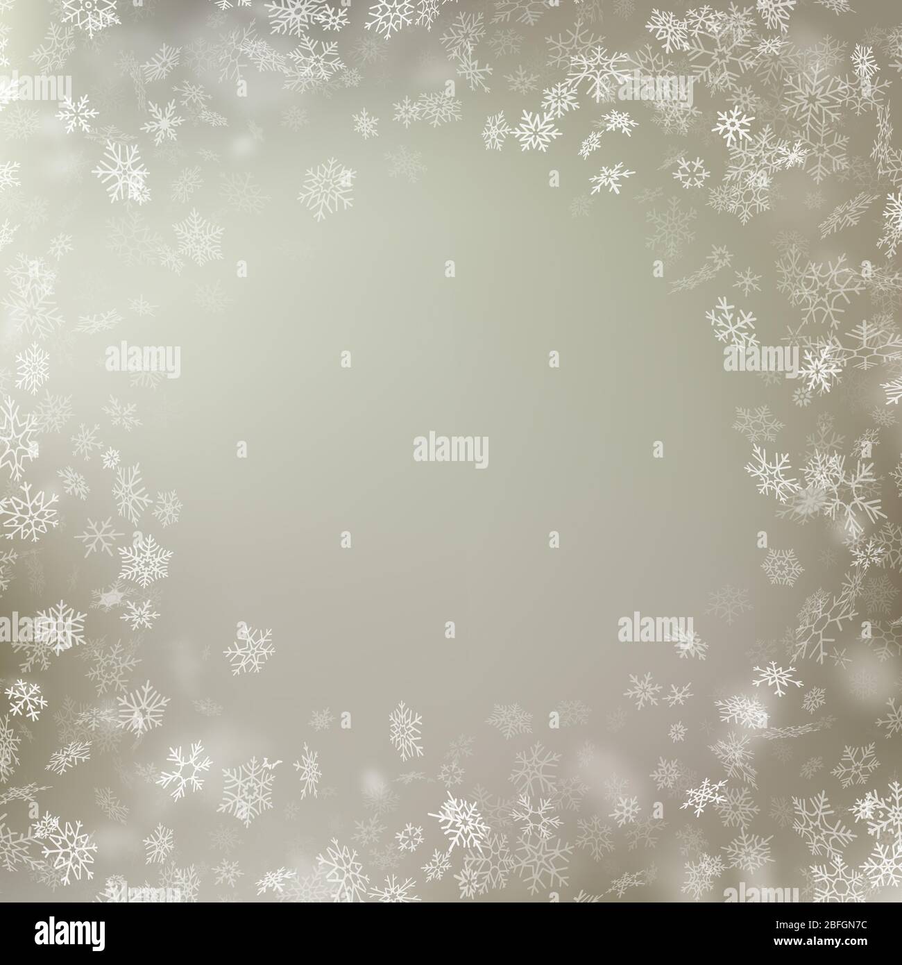 Delicate winter snow background with snow flakes. Beautiful Christmas ...