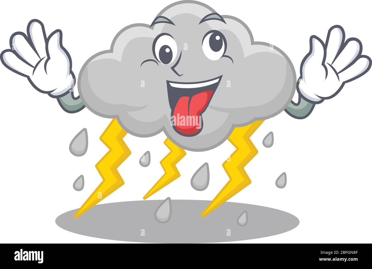 A cartoon design of cloud stormy having a crazy face Stock Vector Image ...