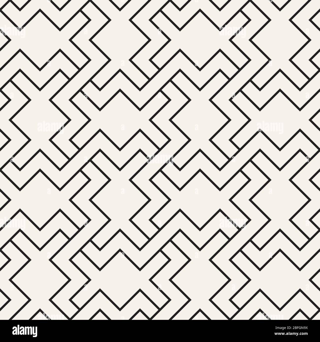 Vector woven seamless pattern. Stylish interweaving texture. Decorative geometric interlaced ...