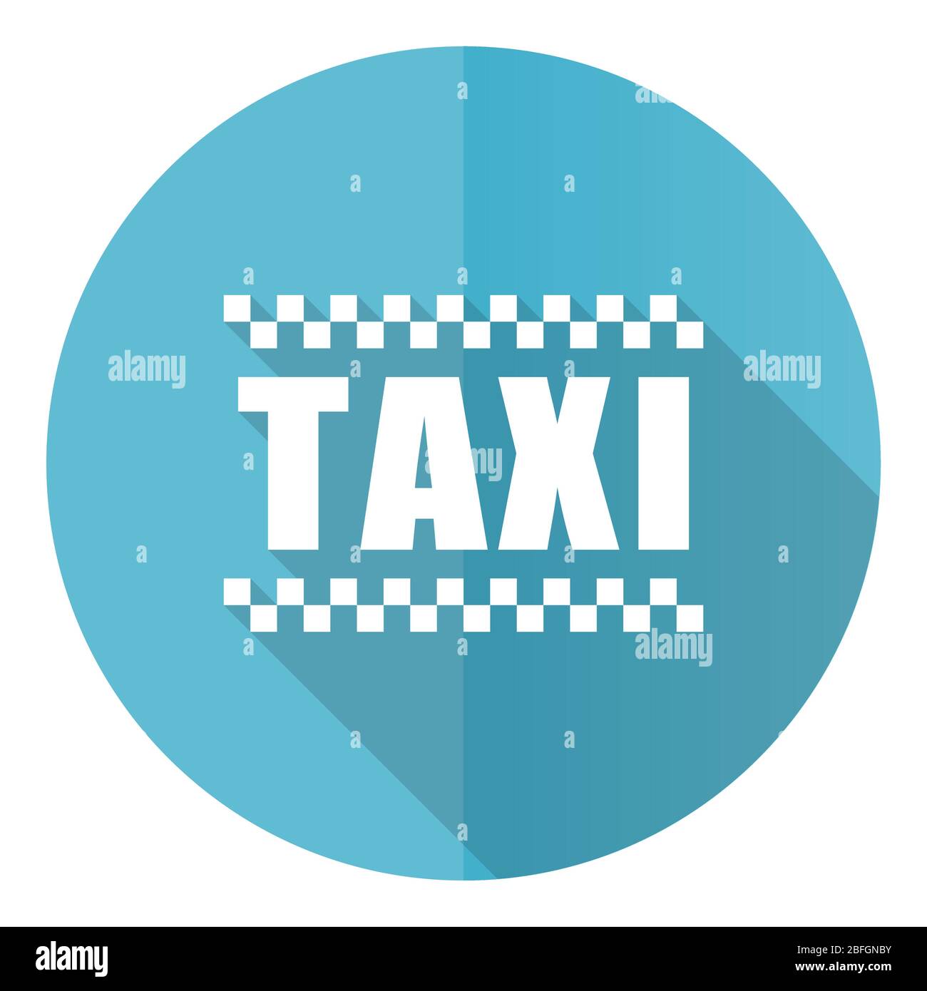 Taxi blue round flat design vector icon isolated on white background ...