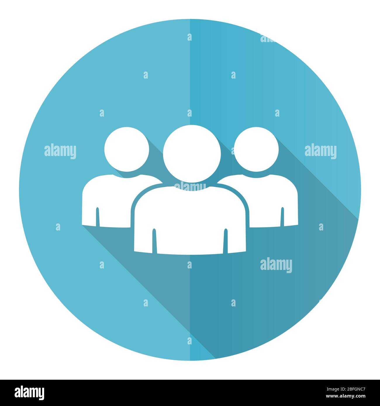 Group Of People Blue Round Flat Design Vector Icon Isolated On White