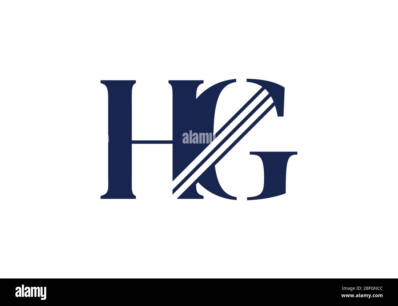 Initial Monogram Letter HG Logo Design Vector Template. HG Letter Logo ...