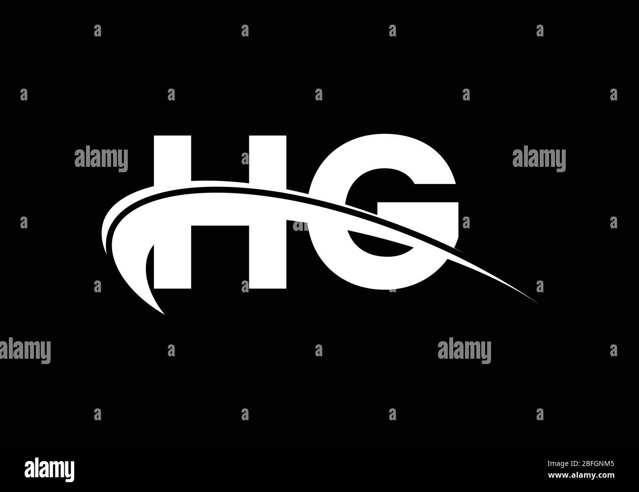 Initial Monogram Letter HG Logo Design Vector Template. HG Letter Logo ...