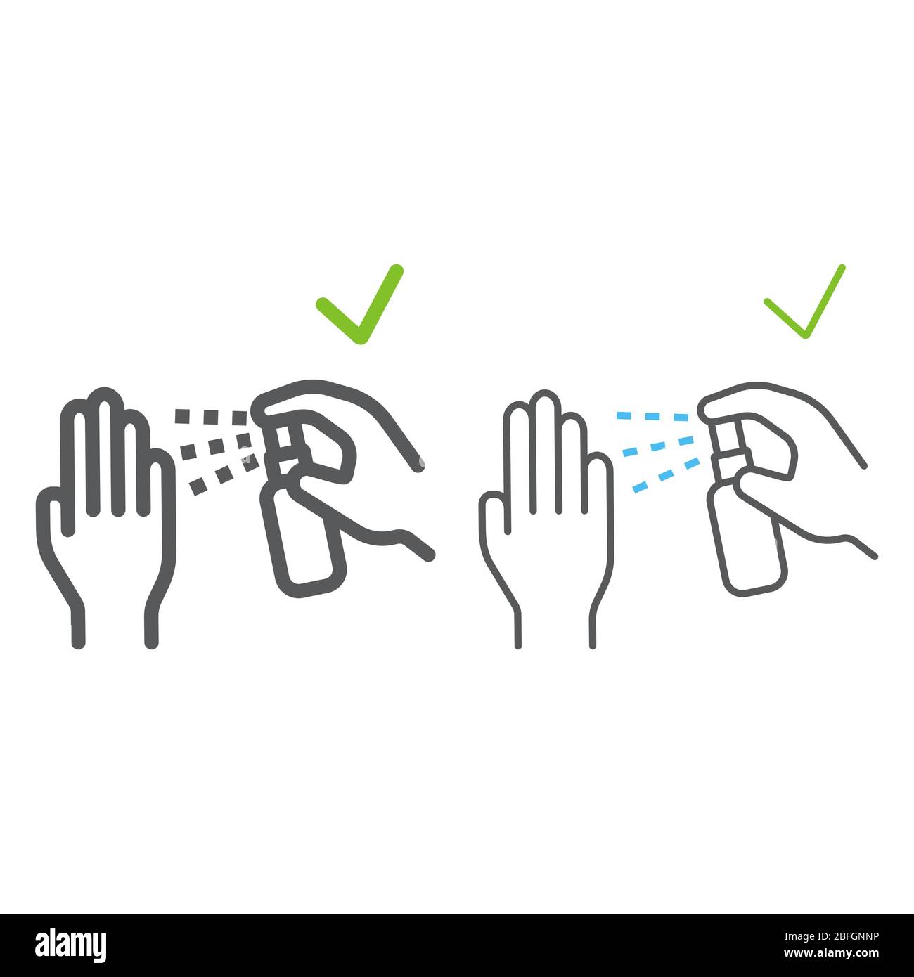 Antiseptic for hands color line icons, wash and hygiene, antibacterial ...