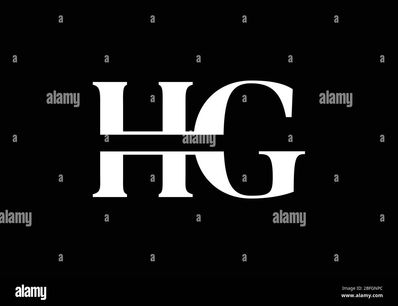 Initial Monogram Letter HG Logo Design Vector Template. HG Letter Logo ...
