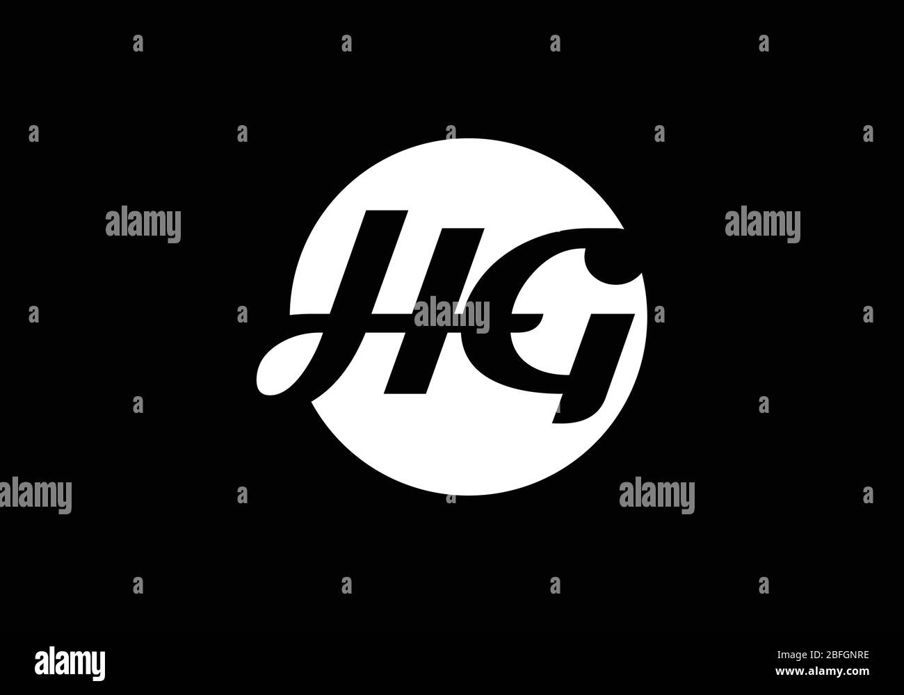Initial Monogram Letter HG Logo Design Vector Template. HG Letter Logo ...