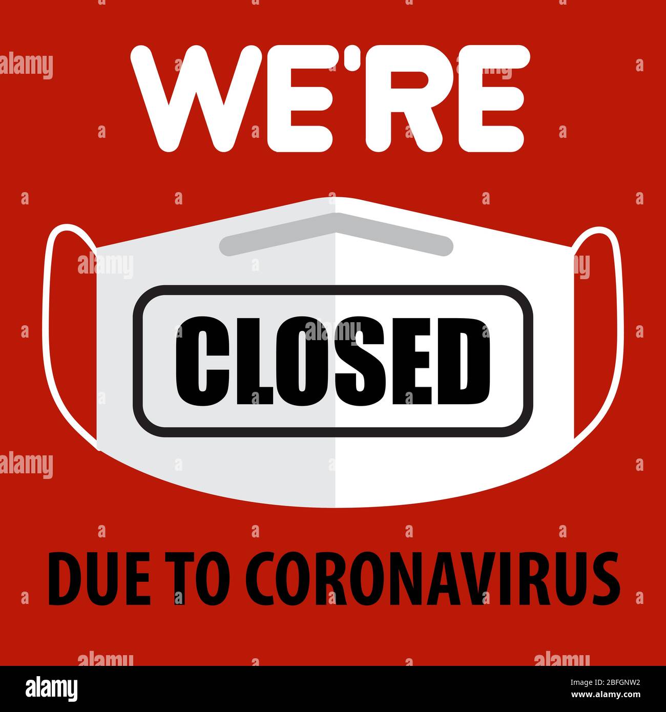 Office temporarily closed sign of coronavirus. Information warning sign ...