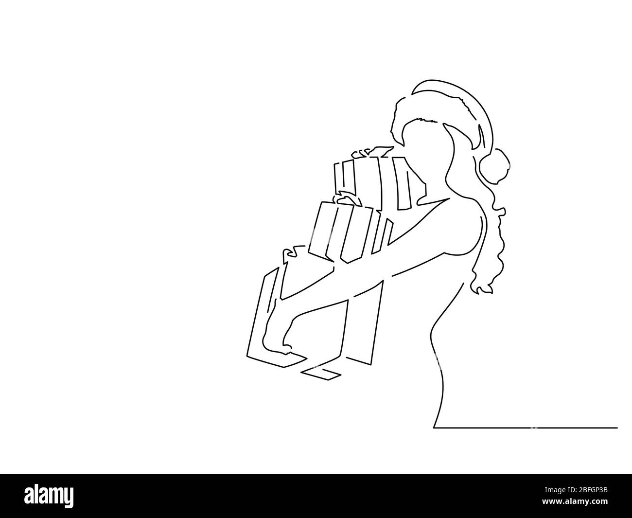 Christmas isolated line drawing, vector illustration design Stock ...