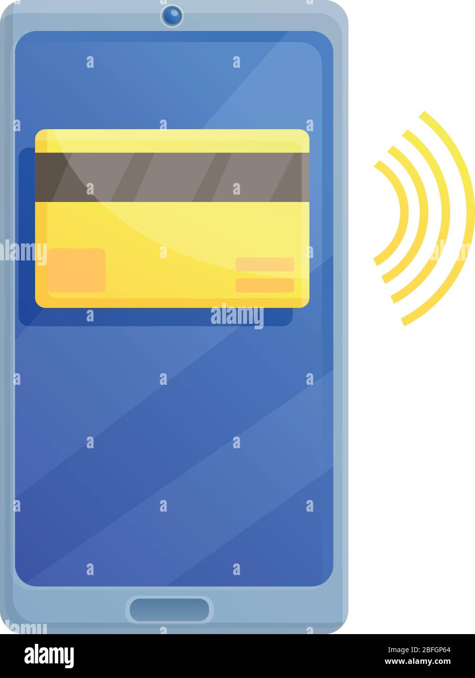 Wireless payment bank card icon. Cartoon of wireless payment bank card ...