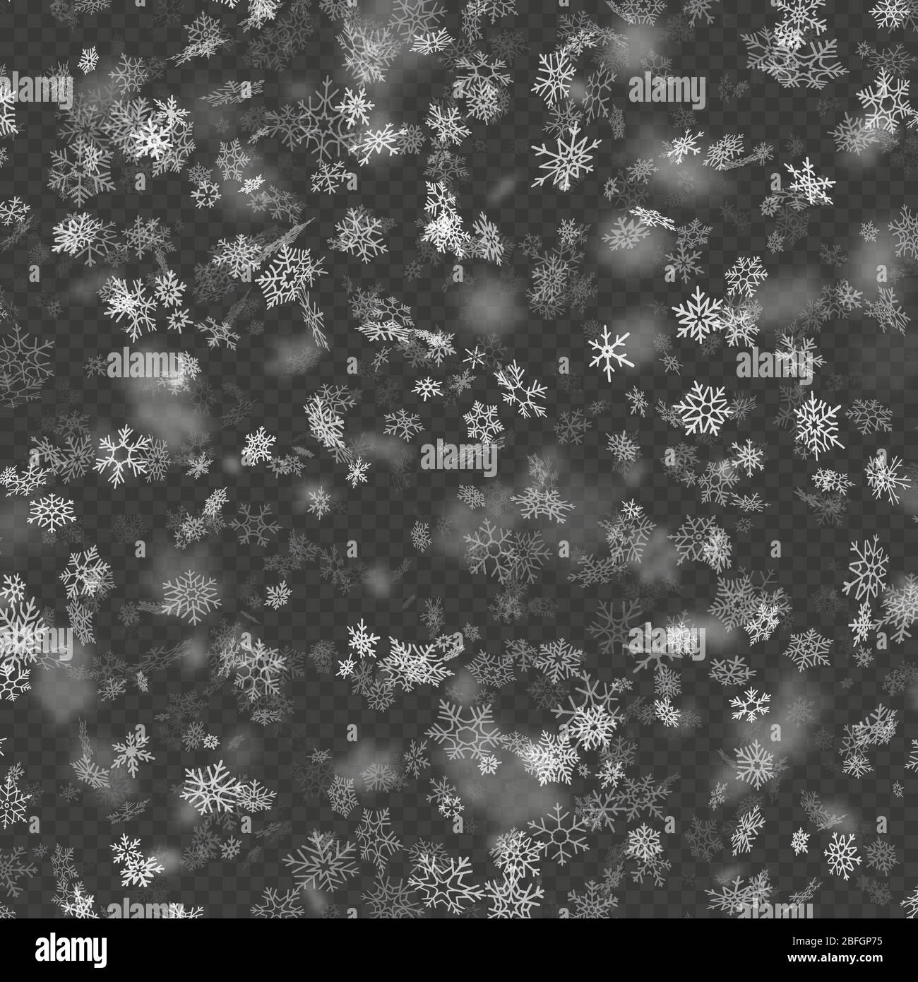 Realistic falling Christmas decoration snowflakes effect isolated on ...