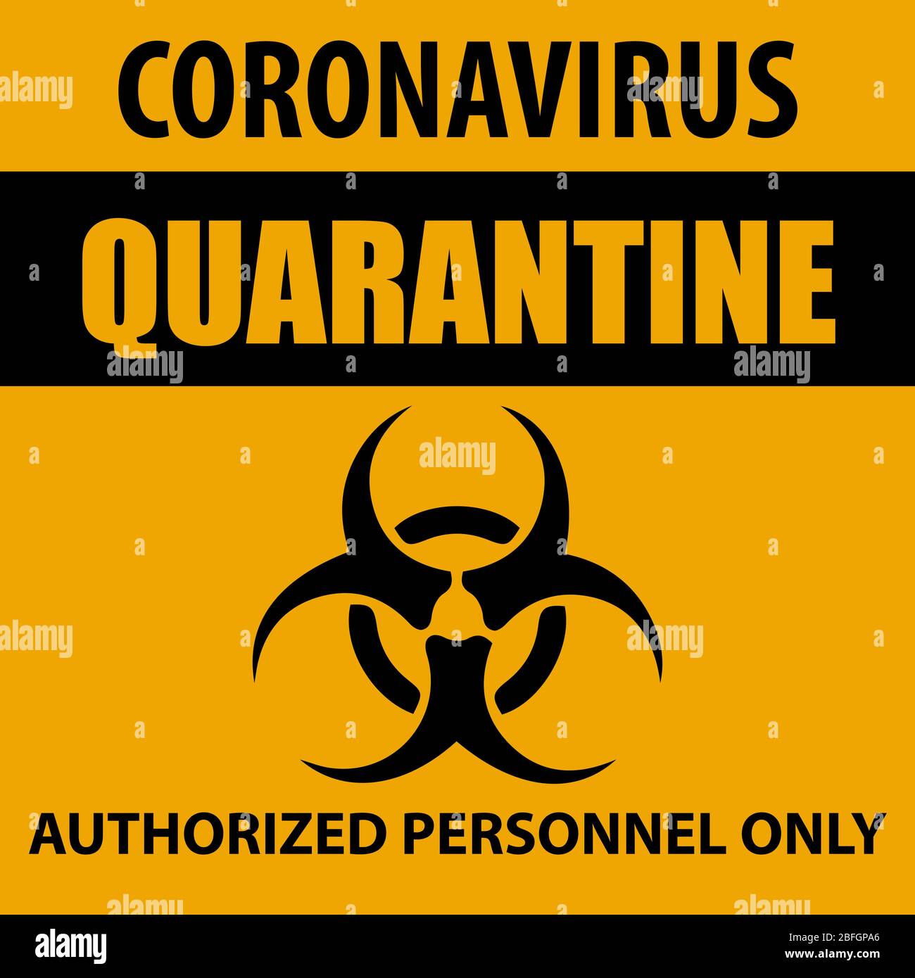 Coronavirus quarantine sign. Information warning sign about quarantine ...