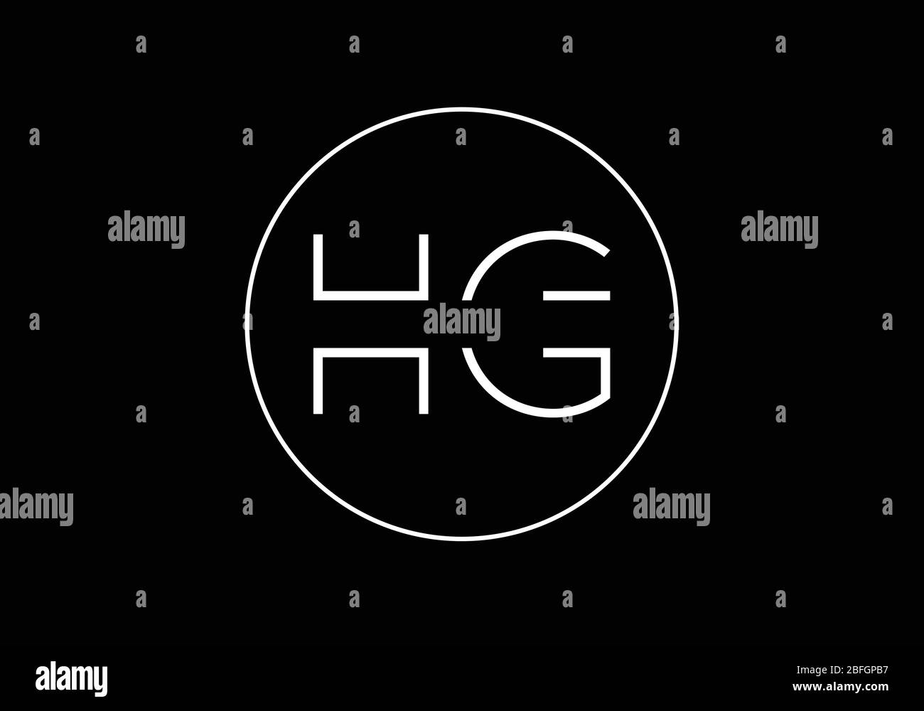 Initial Monogram Letter HG Logo Design Vector Template. HG Letter Logo ...