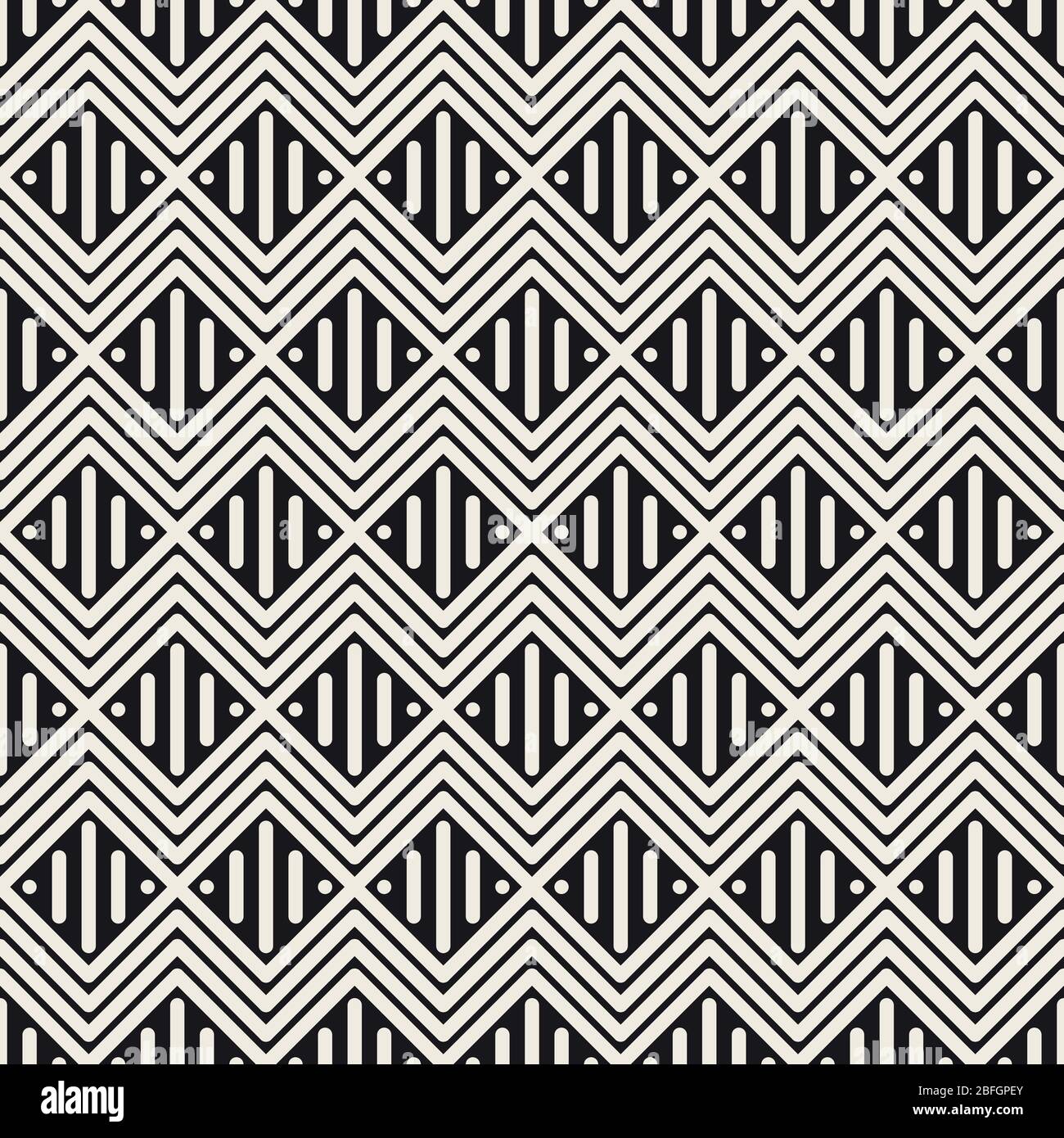 Vector seamless lattice pattern. Geometric zigzag lines ornament ...