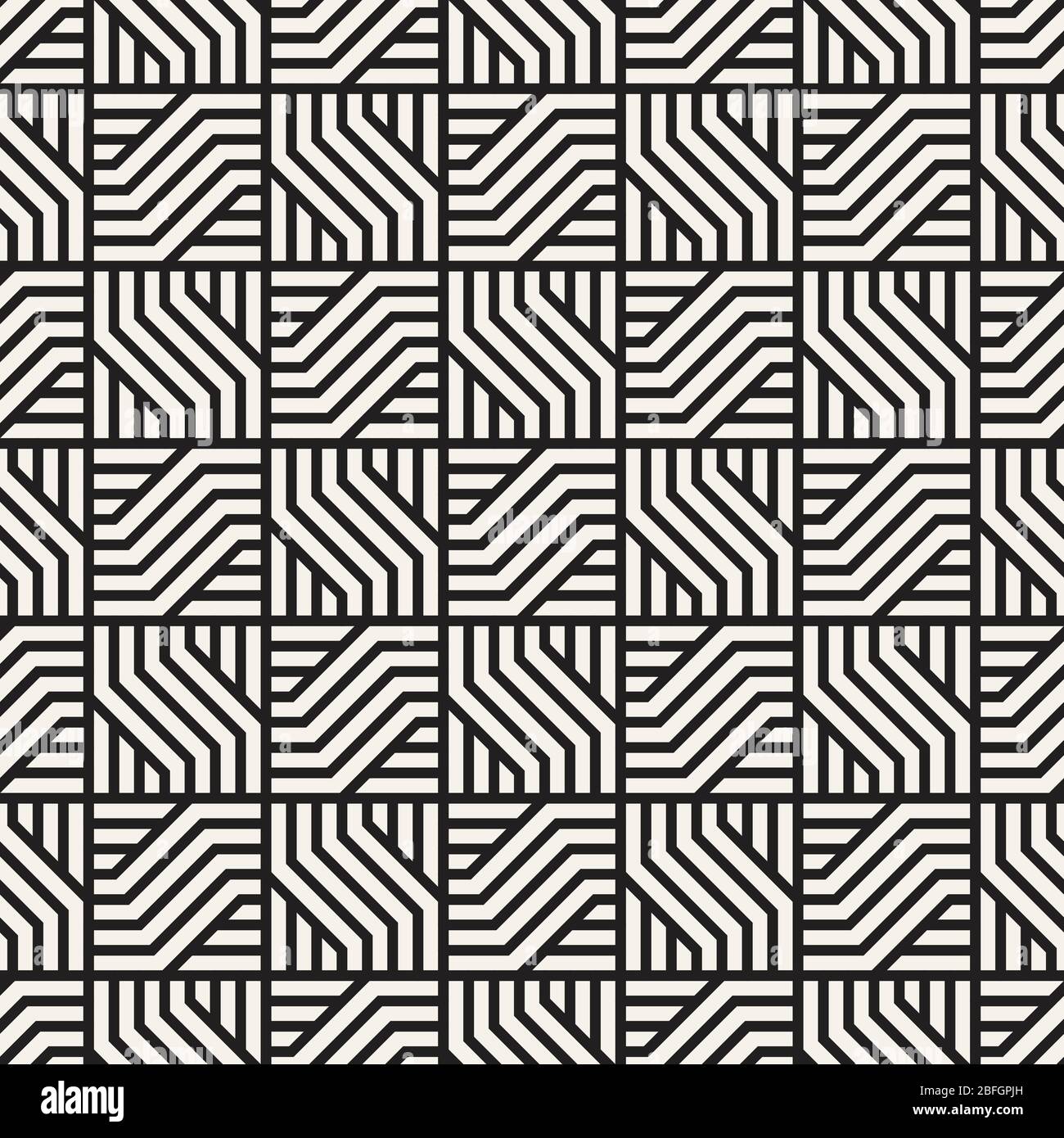 Vector seamless geometric pattern. Modern interlaced lines abstract texture. Polygonal linear ...