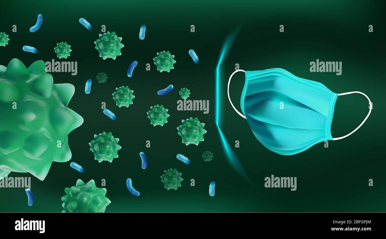 Virus disease. Abstract background virus and Medical mask. World ...