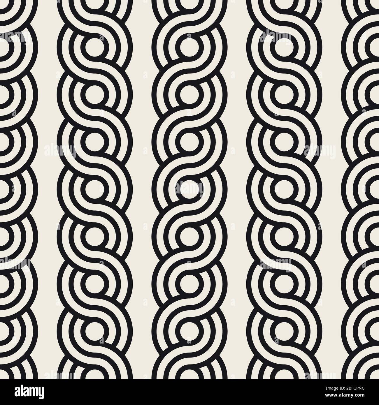 Vector seamless interlacing lines pattern. Modern abstract background. Repeating geometric ...