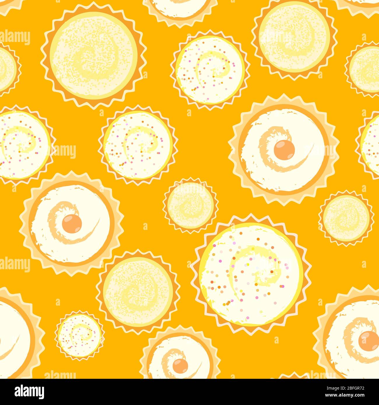 Sweet cape cakes pattern on white background. Seamless Stock Vector ...