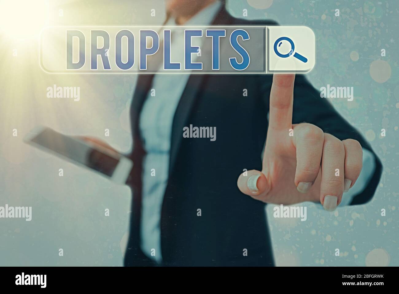 Conceptual hand writing showing Droplets. Concept meaning very small ...