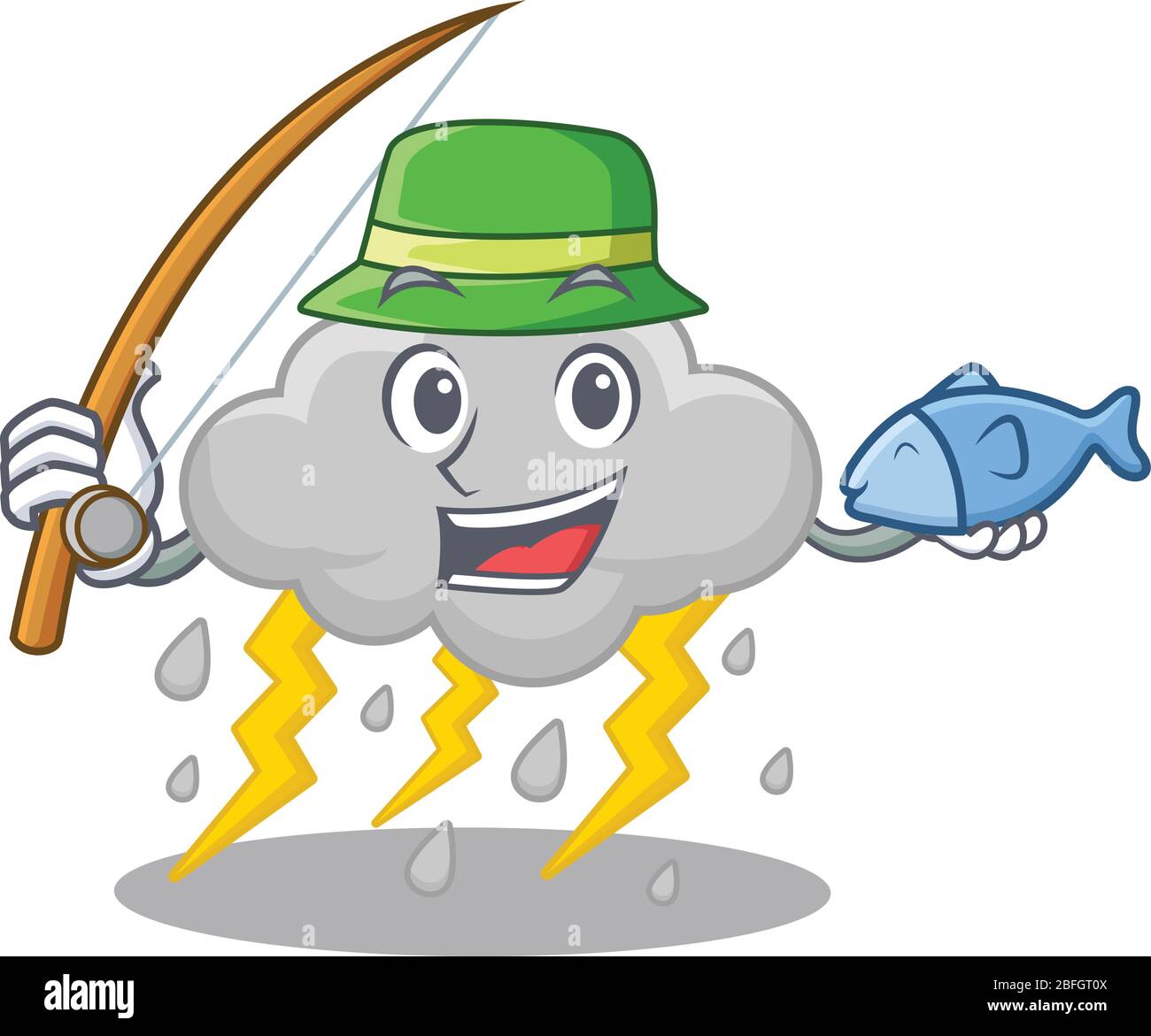 Cartoon design concept of cloud stormy while fishing Stock Vector Image ...