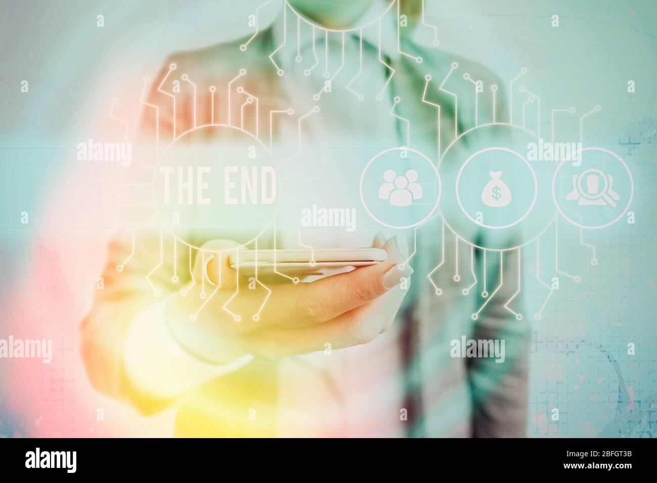 Conceptual hand writing showing The End. Concept meaning Final part of ...