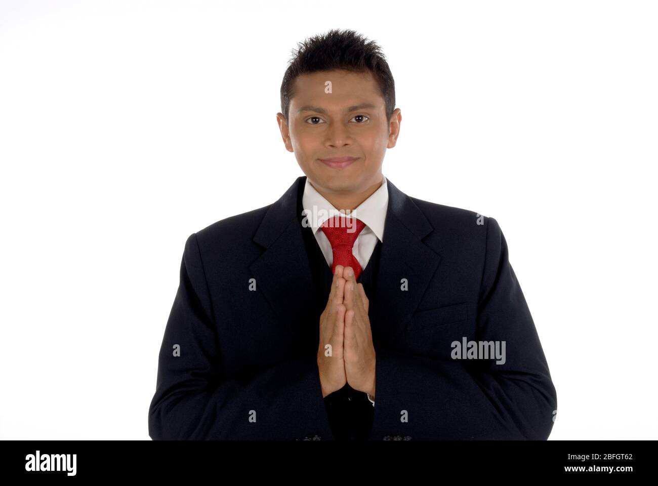 Indian man standing folding hands hi-res stock photography and images ...