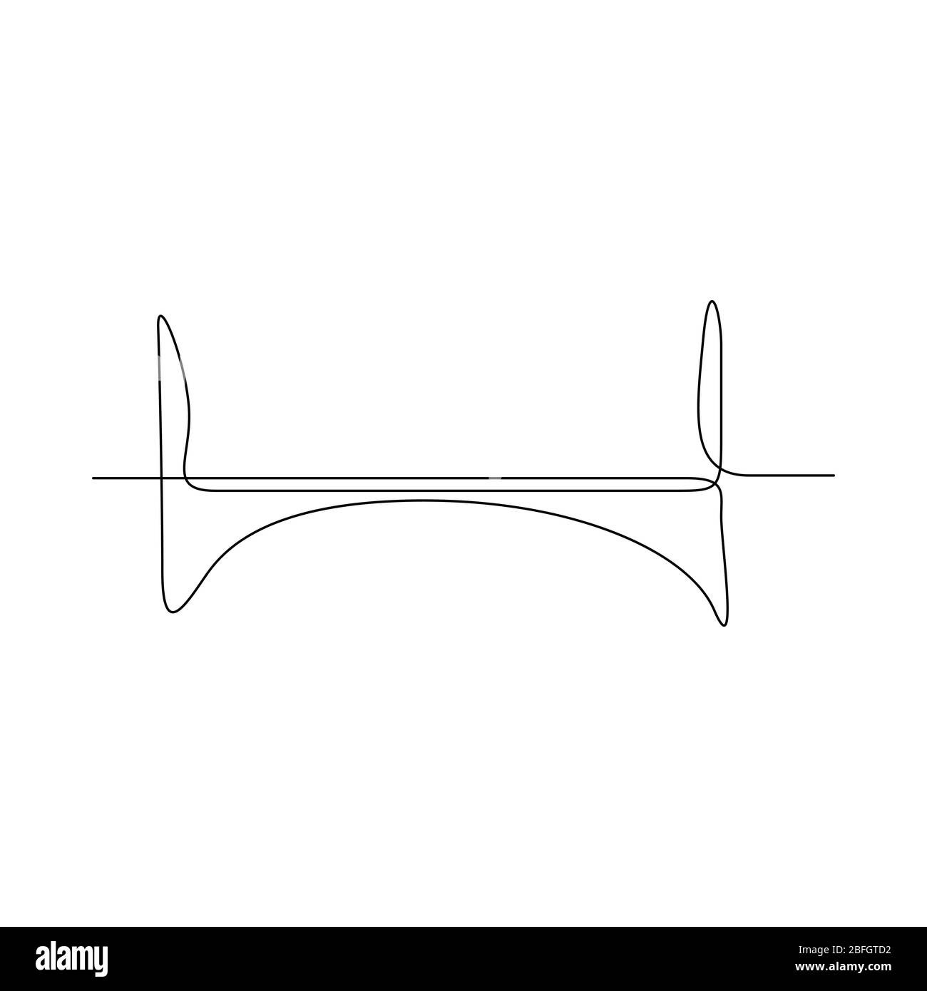Continuous one line simple bridge. Minimalism. Vector illustration ...