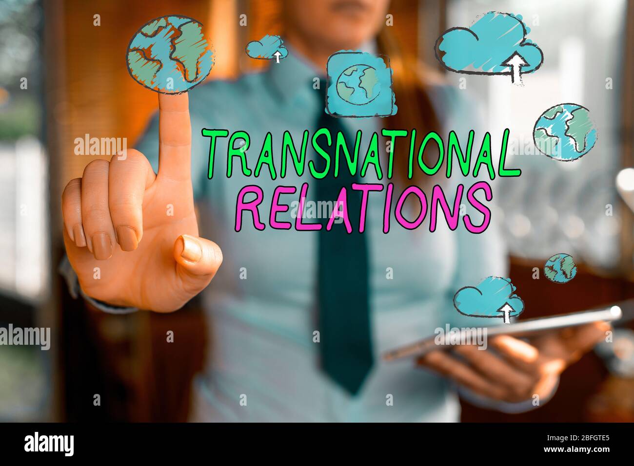 Handwriting text writing Transnational Relations. Conceptual photo ...