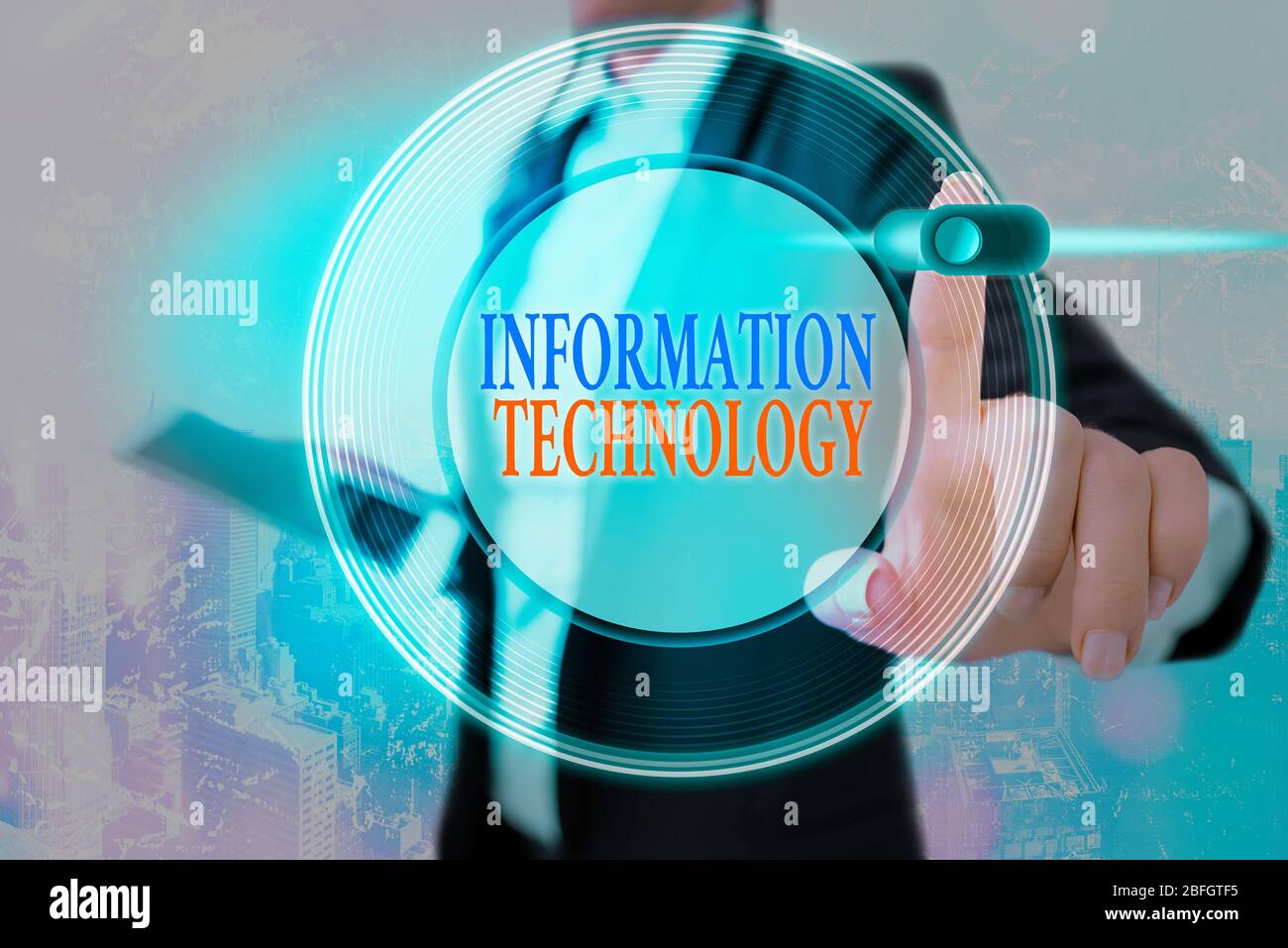 Conceptual Hand Writing Showing Information Technology Concept Meaning Use Systems To Store
