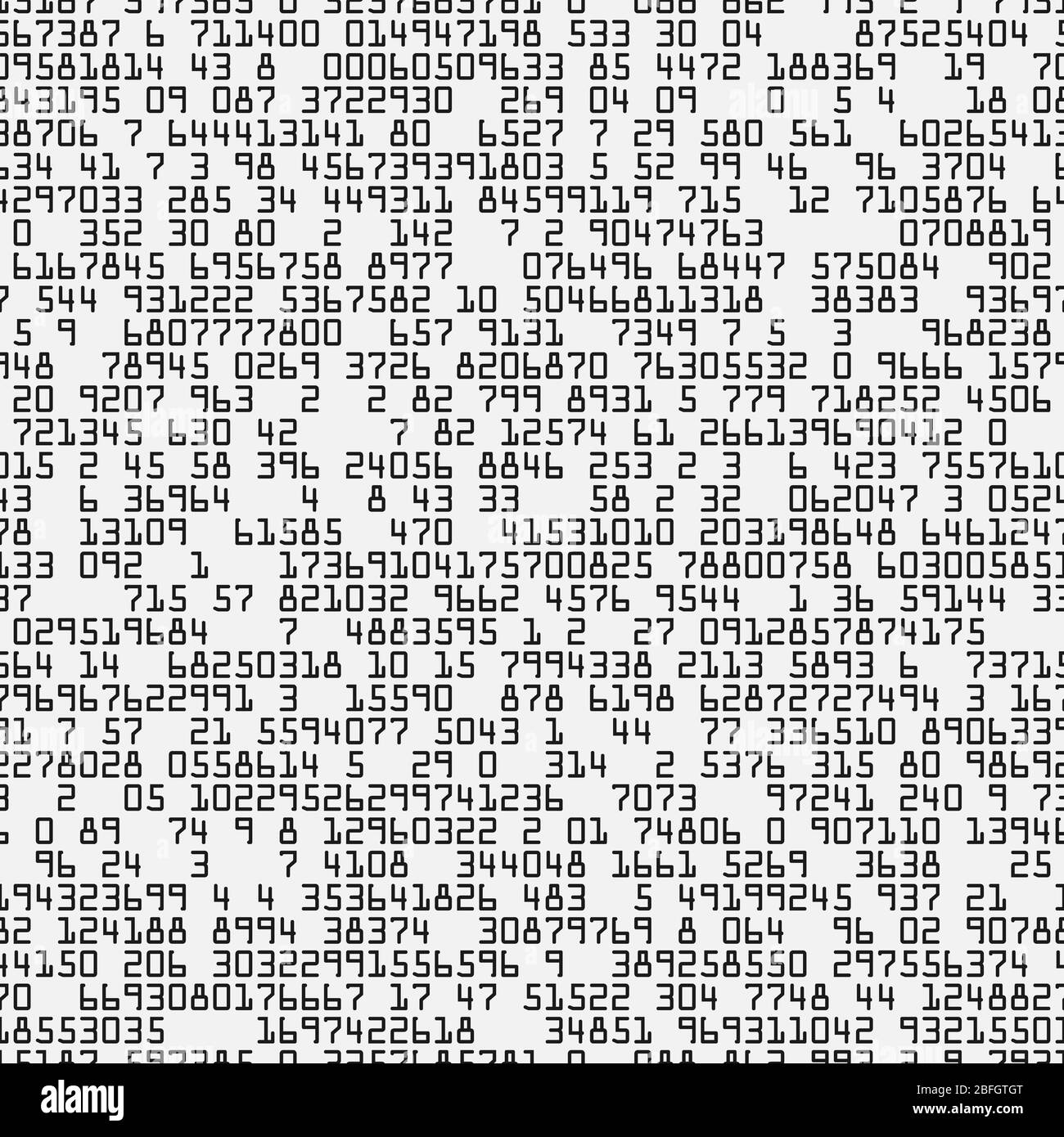 Random symbols seamless pattern. Black numbers on white background ...