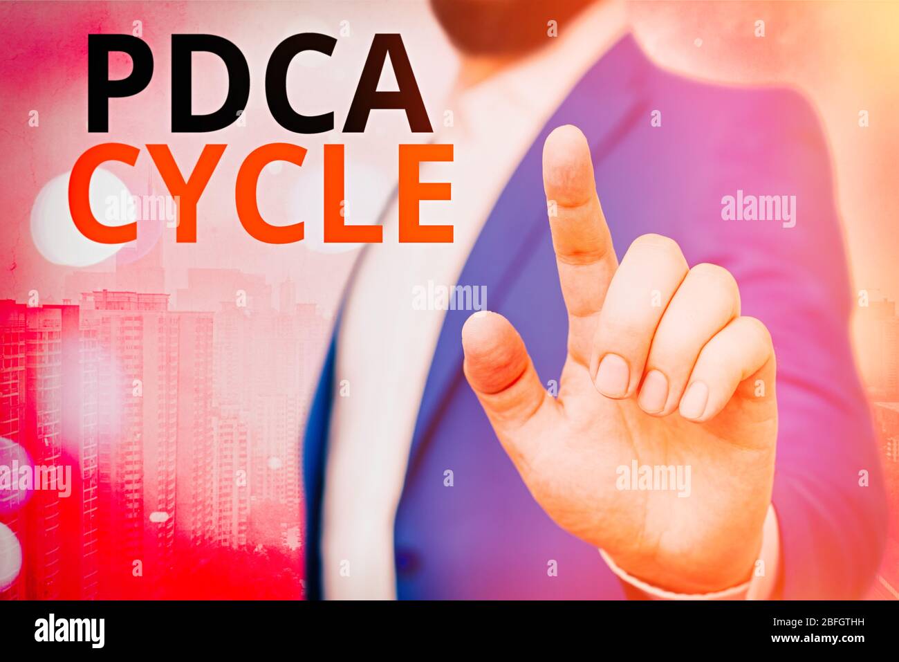 Text sign showing Pdca Cycle. Business photo showcasing use to control ...