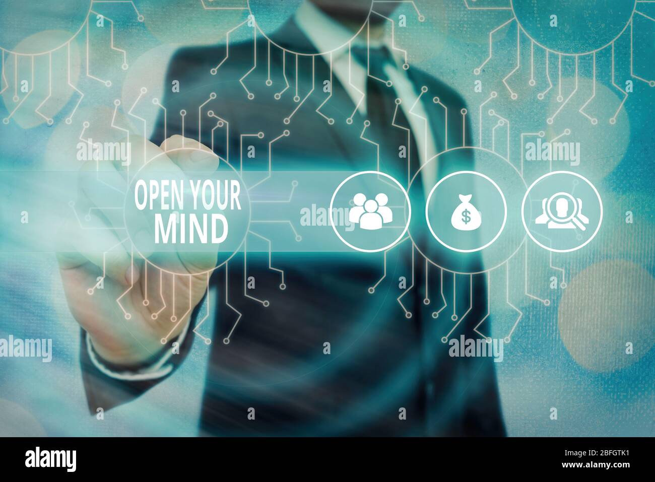 Word writing text Open Your Mind. Business photo showcasing to be able ...