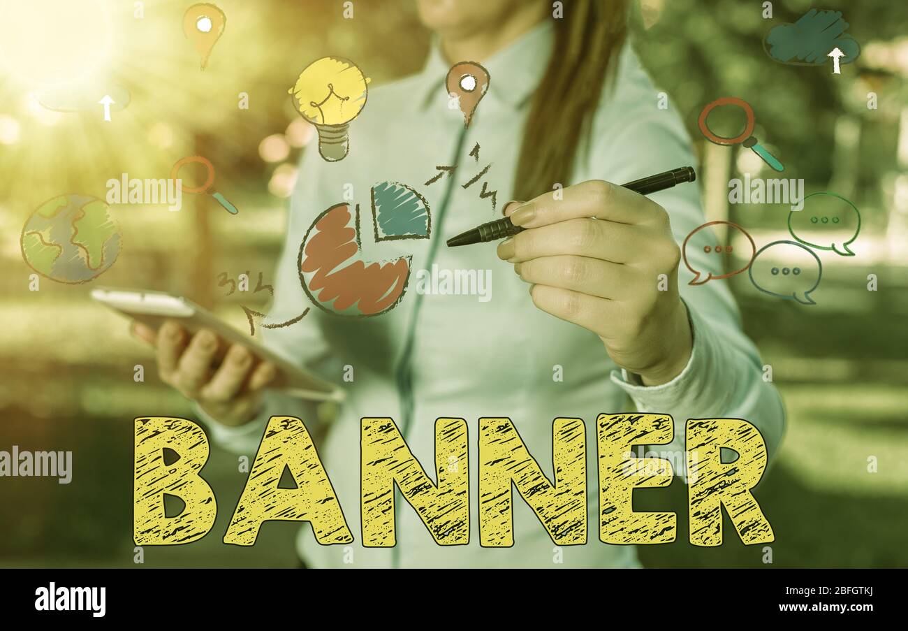 Handwriting text writing Banner. Conceptual photo long strip cloth ...