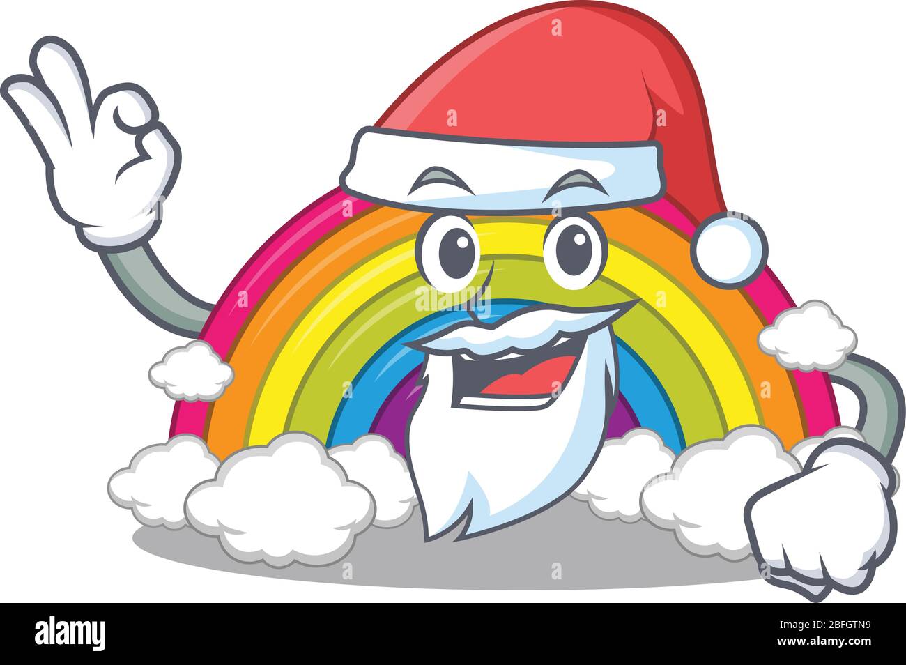 rainbow Santa cartoon character with cute ok finger Stock Vector Image ...