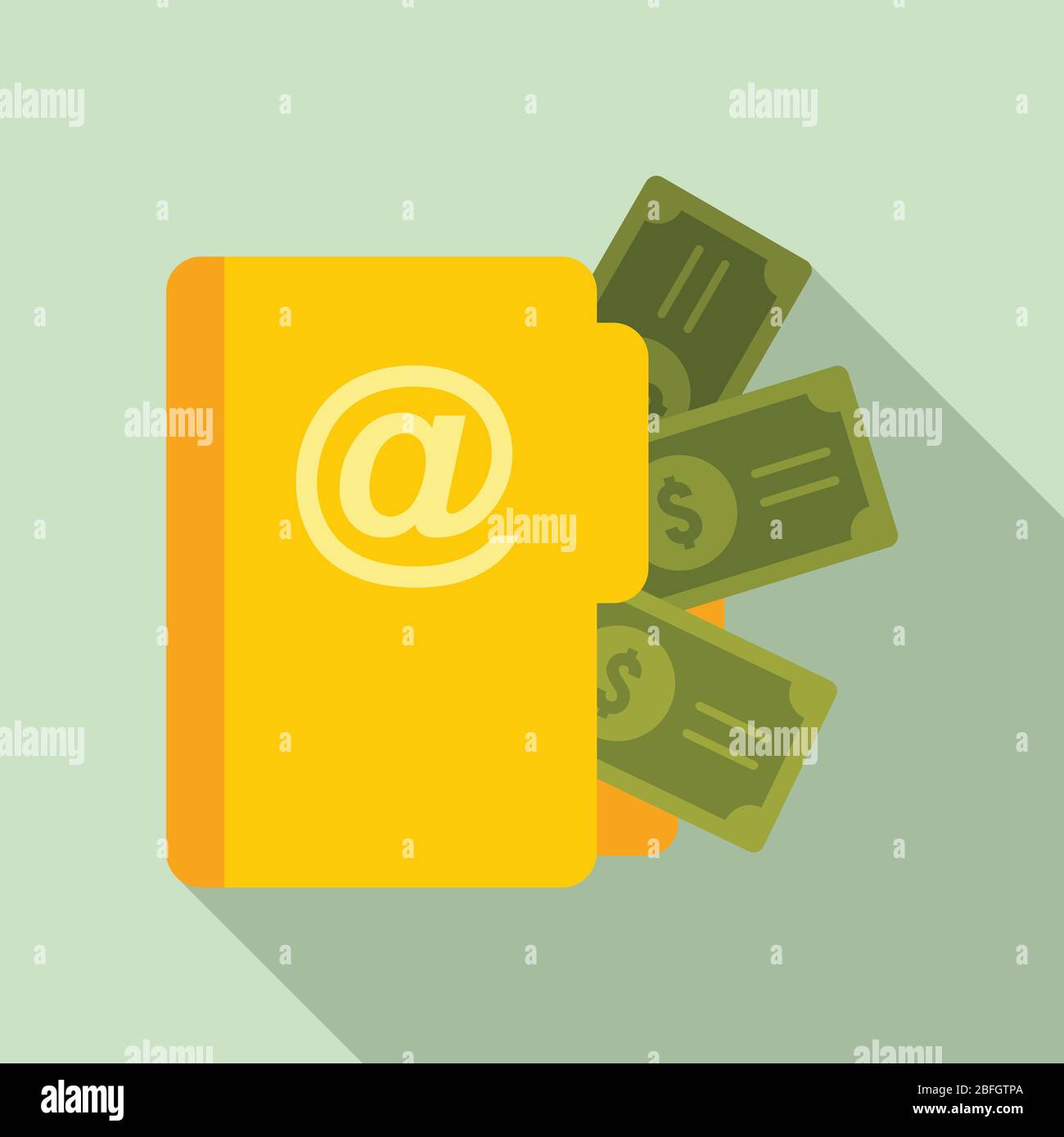 Money file folder icon. Flat illustration of money file folder vector ...