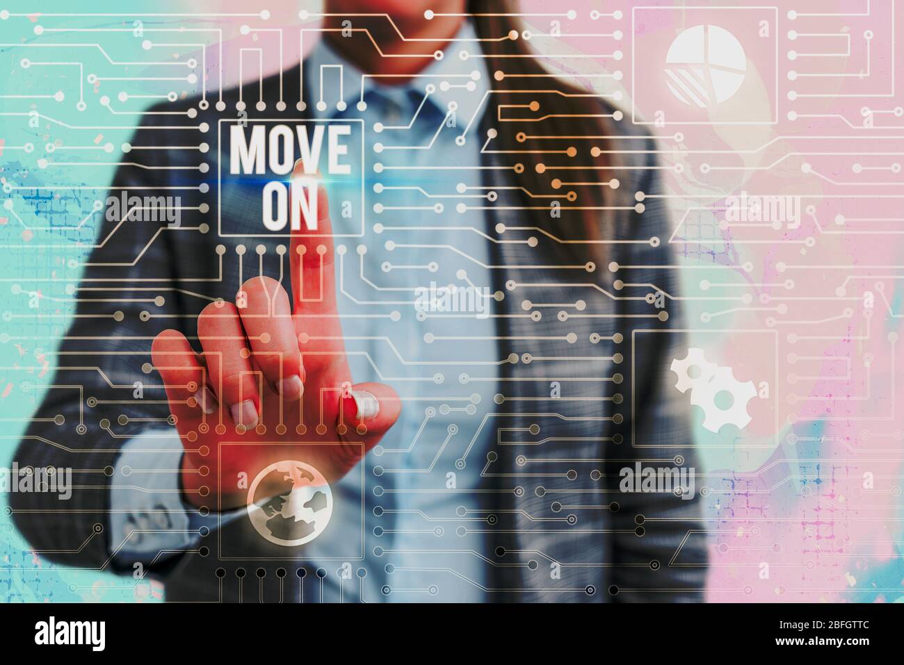 Handwriting text writing Move On. Conceptual photo to leave the place ...