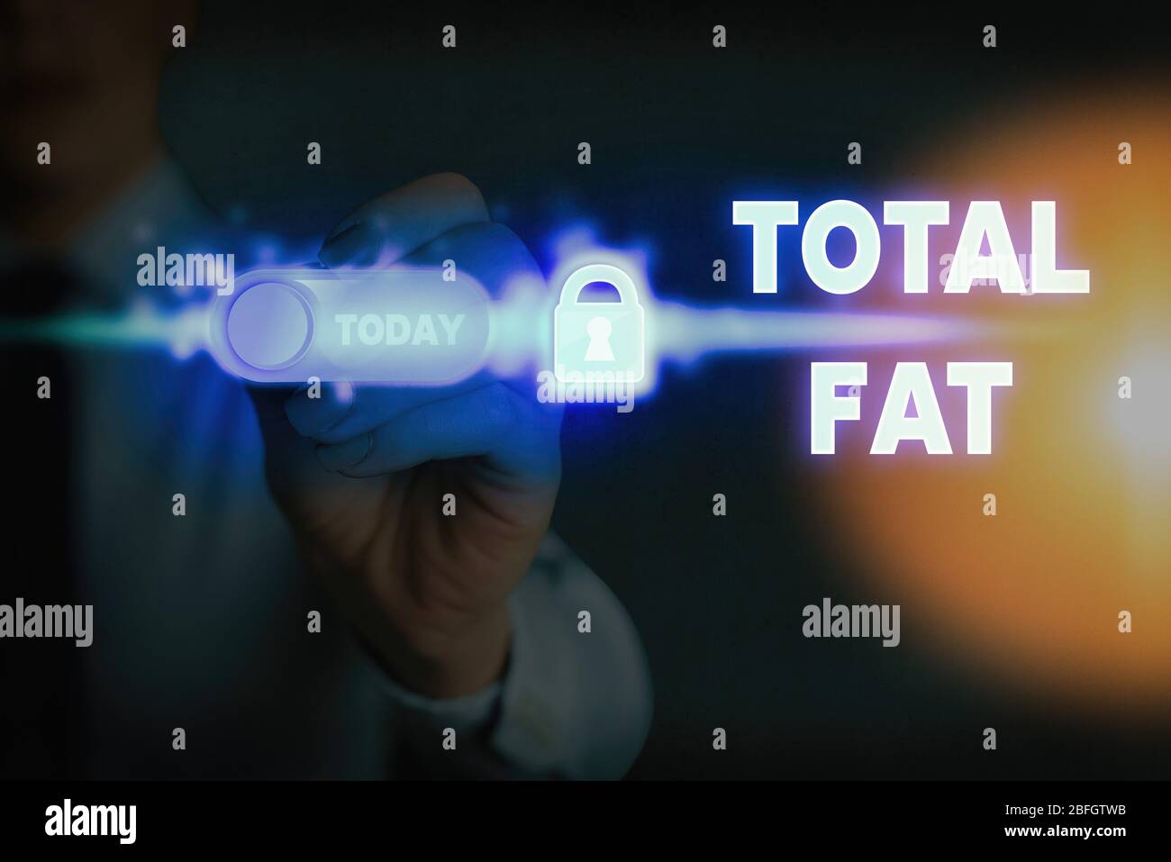 Handwriting text writing Total Fat. Conceptual photo combined value of ...