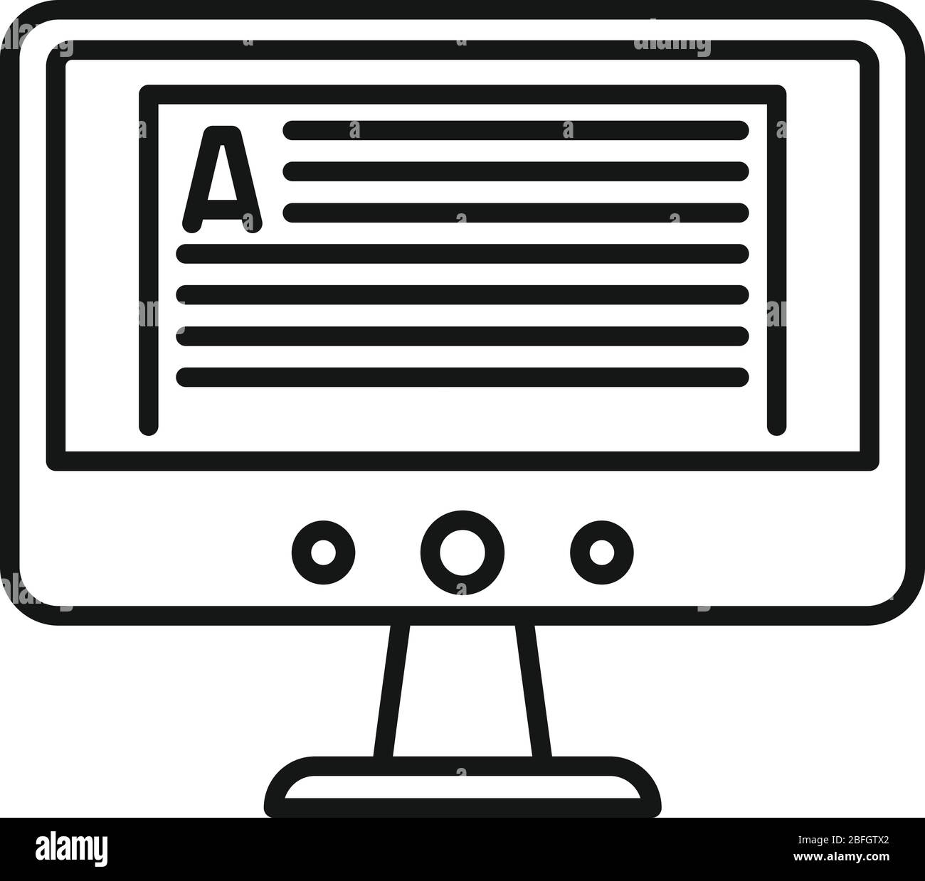 Online computer lesson icon. Outline online computer lesson vector icon ...