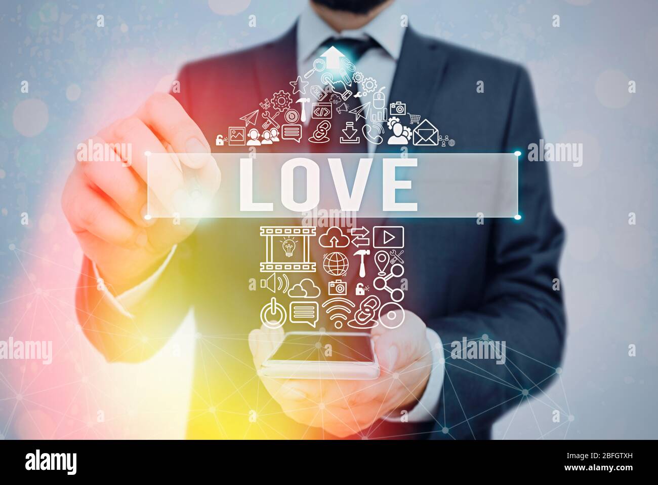 Text sign showing Love. Business photo showcasing feeling of strong or ...