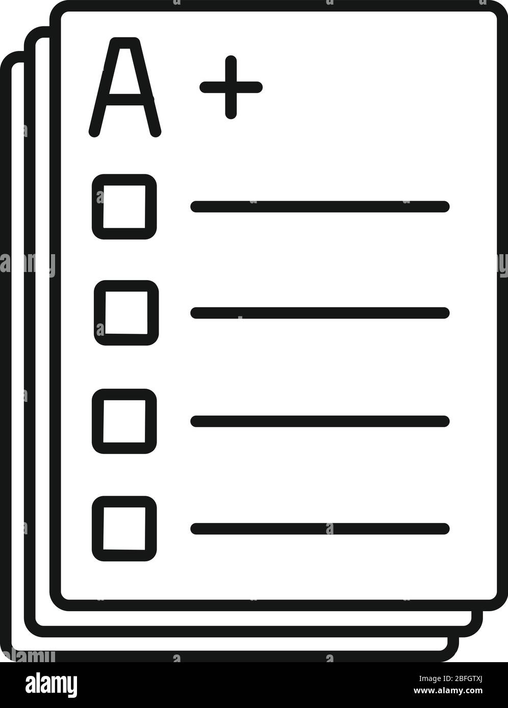 Lesson paper test icon. Outline lesson paper test vector icon for web ...