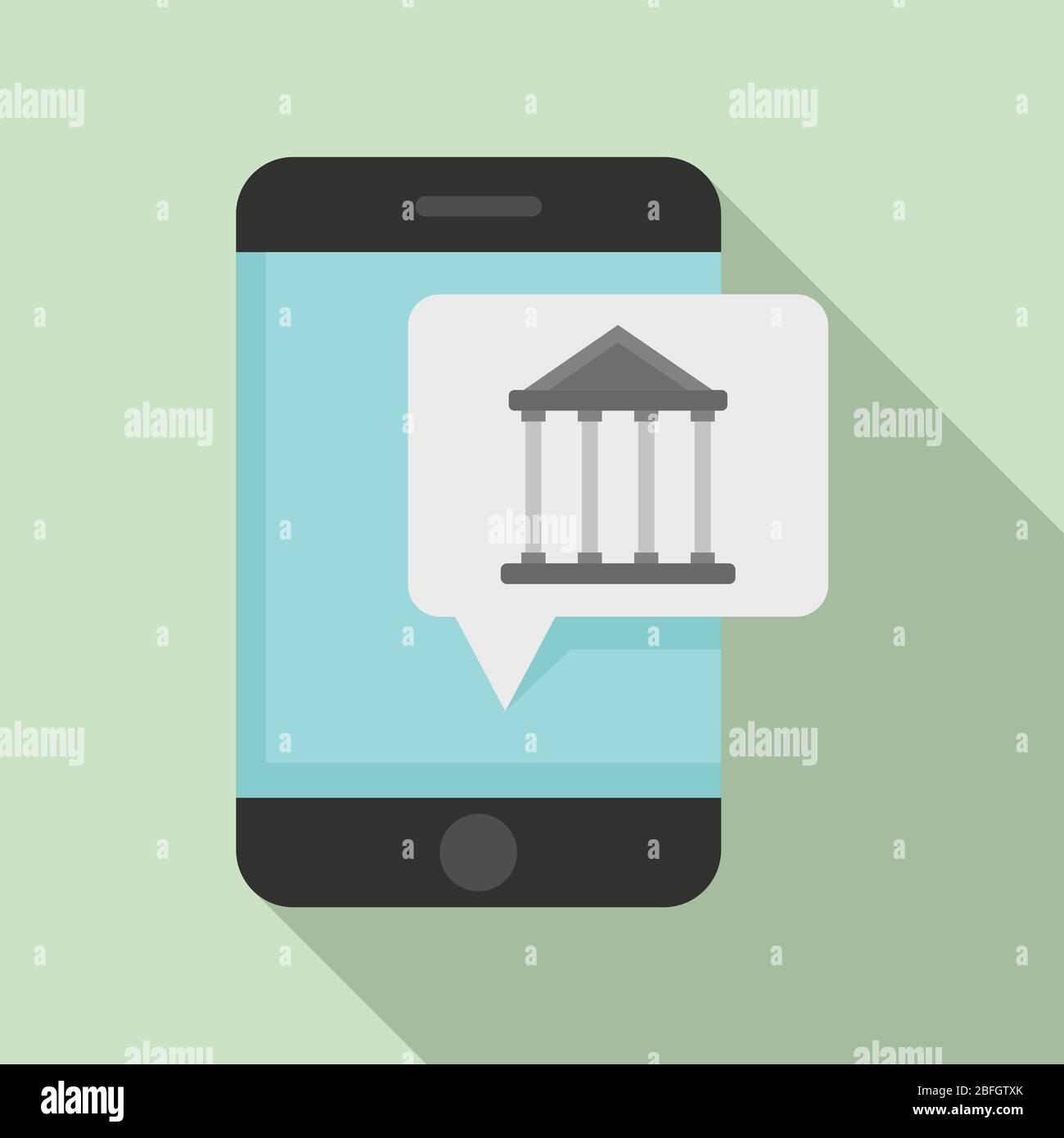 Smartphone web banking icon. Flat illustration of smartphone web ...