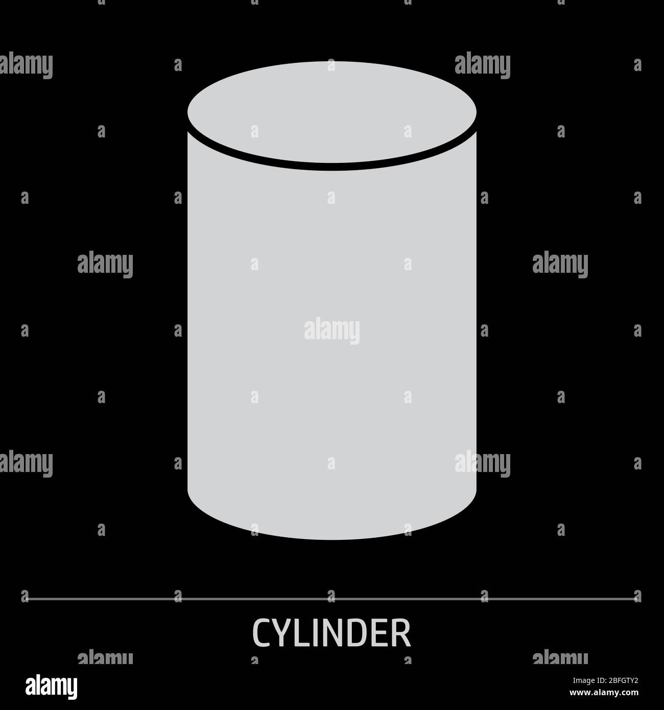 Cylinder icon illustration on gray background with label Stock Vector ...