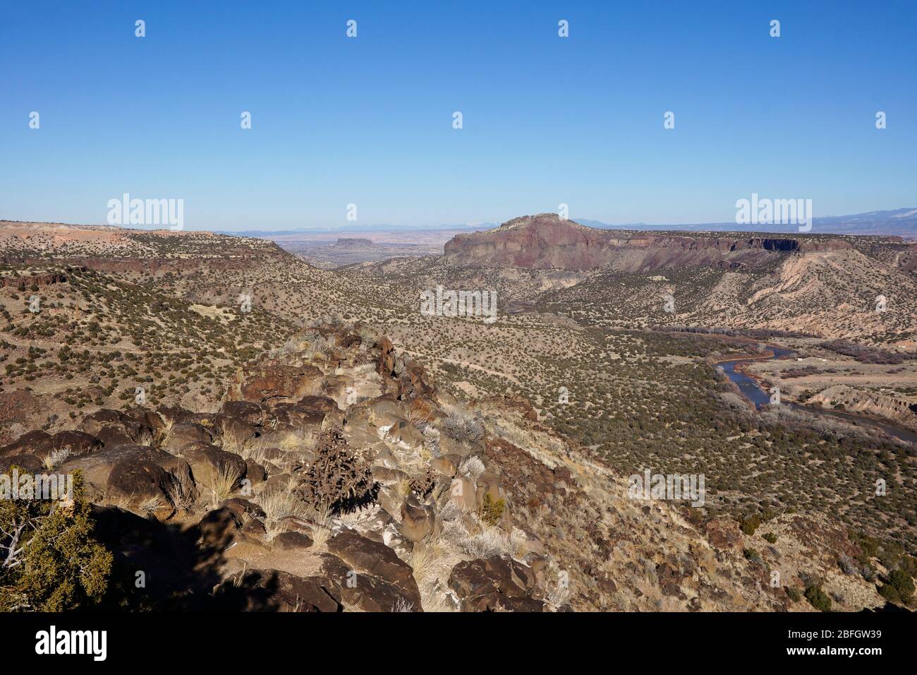 Aerial view of Rio Grande near Los Alamos in NM Stock Photo - Alamy