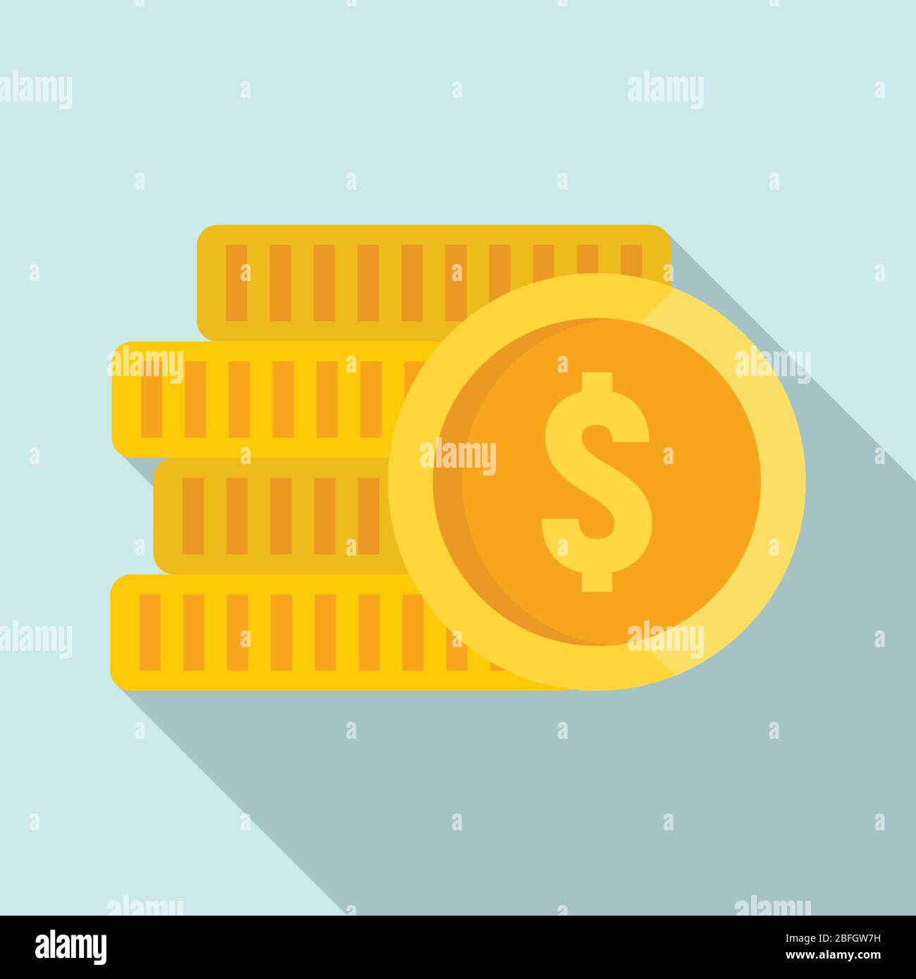 Coin stack icon. Flat illustration of coin stack vector icon for web ...